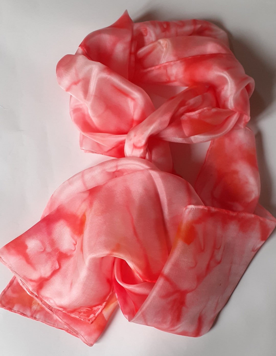 SILK Scarf Pink Red Scarf, Silk Hair Scarf, Unique Woman Scarf Gift ...