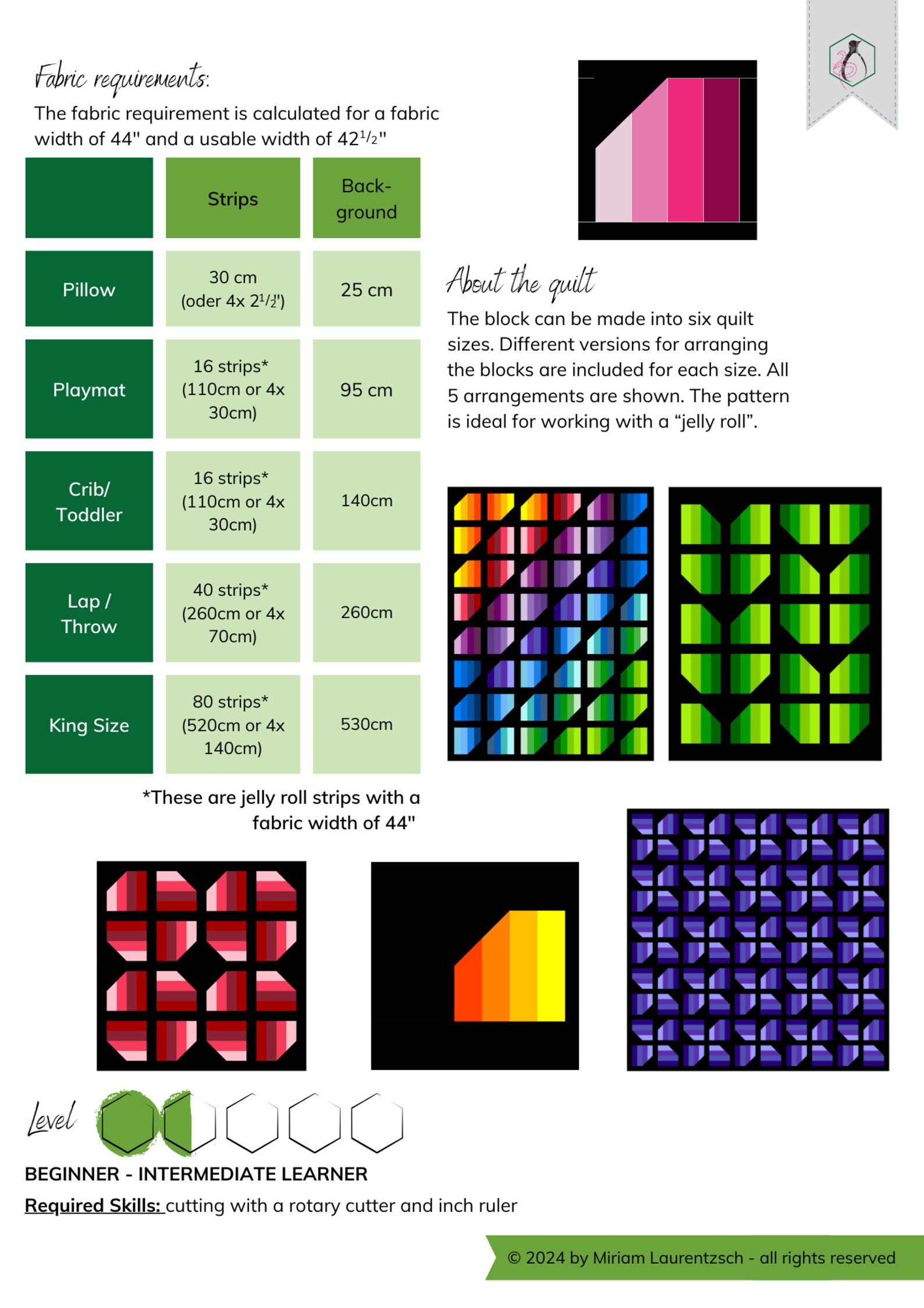 Quilt Pattern unroll PDF ENGLISH - Etsy
