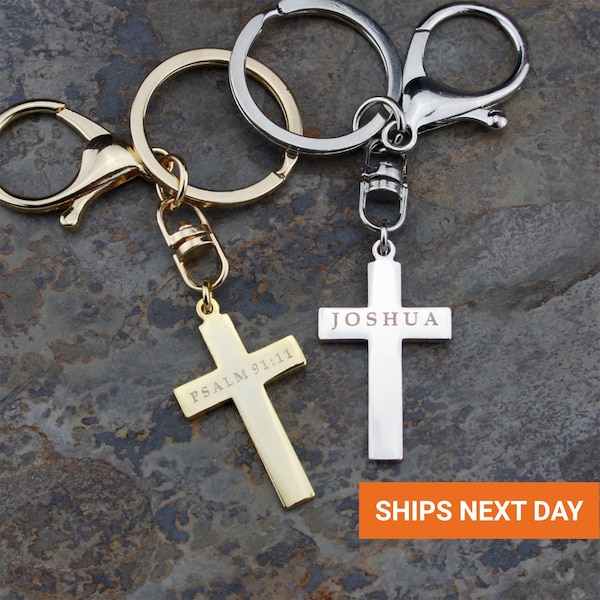 Cross Keychain - Etsy