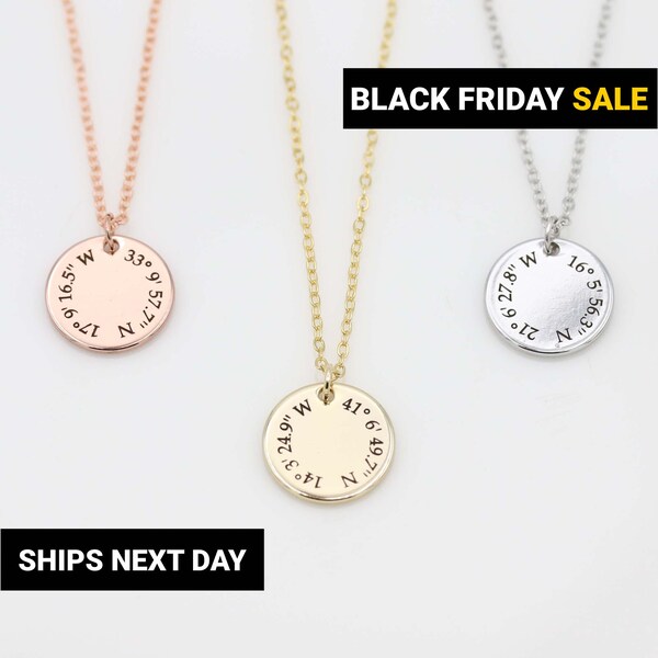 Minimalist Gps Coordinate Necklace - Etsy