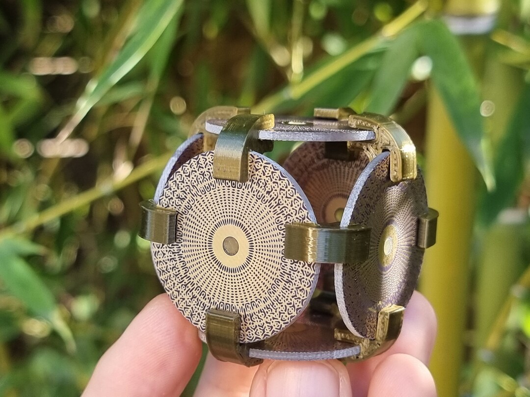 Cube 5 Cm OM Cymatic 528 Hz Purple Harmonizer Copper and Gold Plated ...