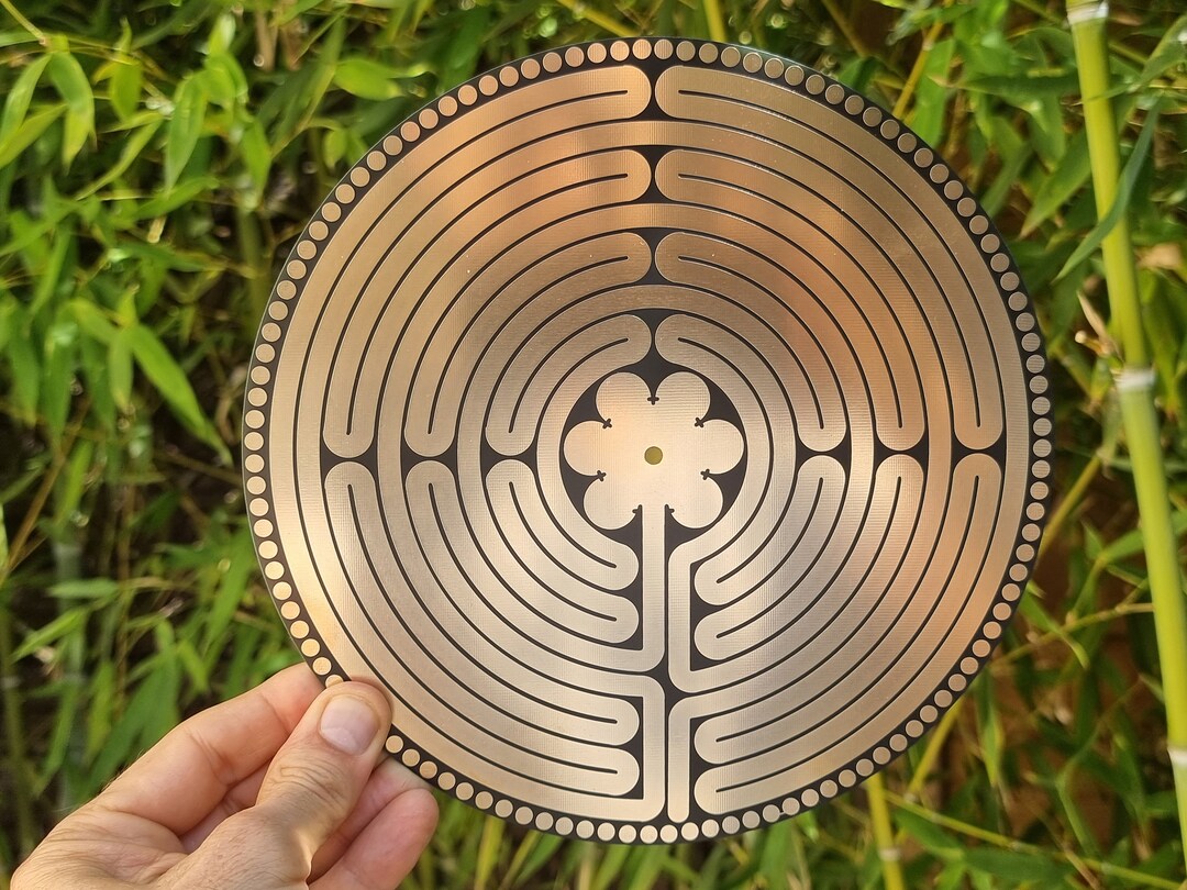20 Cm Chartres Labyrinth Disc With 2 Sides, Gold/copper, Beeswax ...