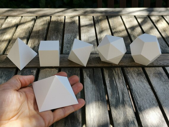 5 Plato Solids 7 Cm Pyramid of Giza With Square Base Golden | Etsy