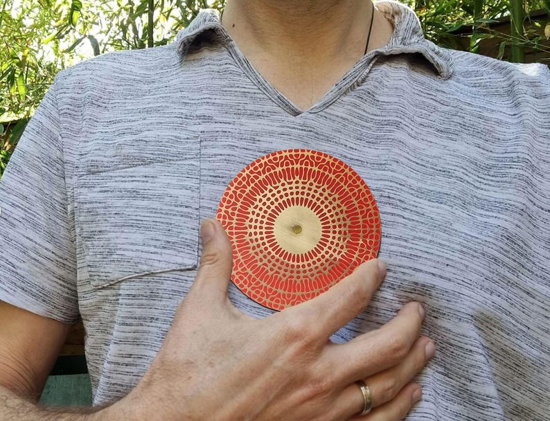 Cymatic Disc 432 Hz Aum, OM V2.0 2-sided, Gold / Copper, Beeswax ...