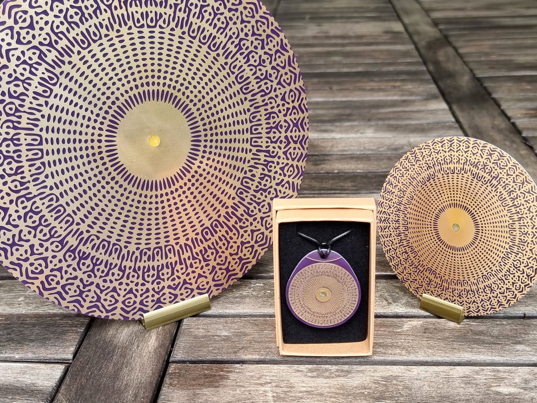 Cymatic 528 Hz Pack: 20 Cm, 10 Cm Discs, Pendant With Supports. 2-sided ...