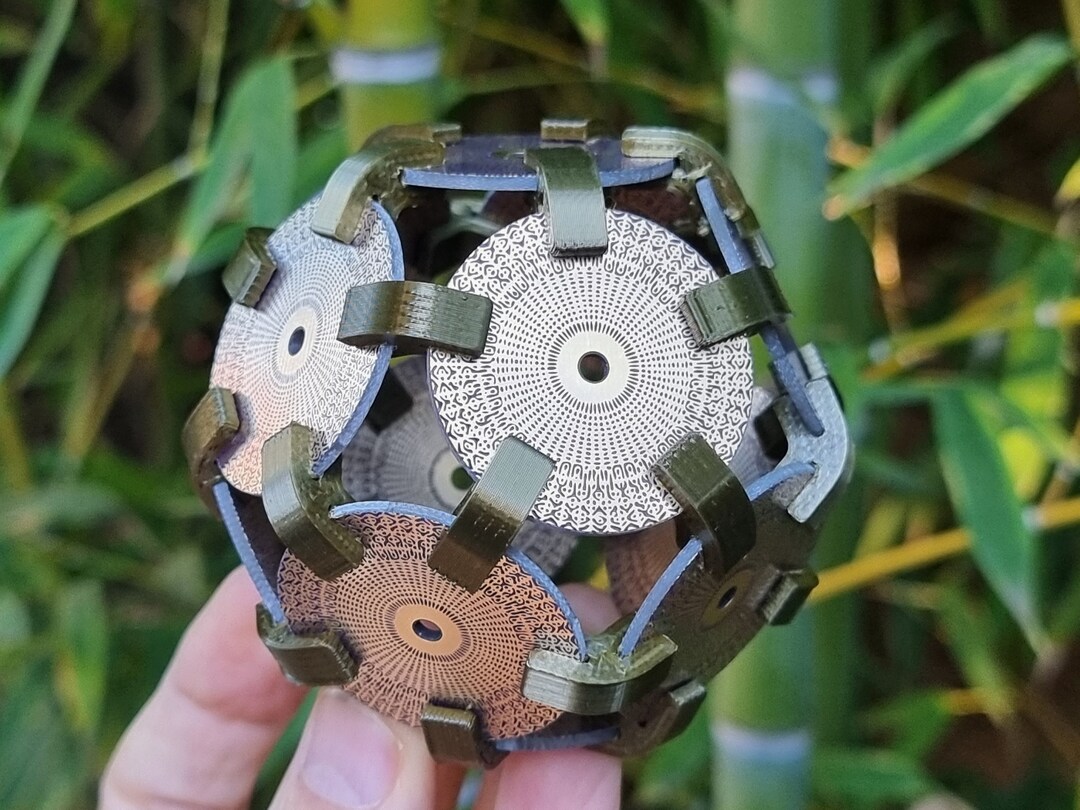 Dodecahedron 7 Cm OM Cymatic Violet 528 Hz Harmonizer Copper and Gold ...