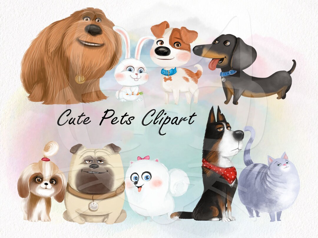 Cute Pets Clipart Instant Download PNG File 300 Dpi - Etsy
