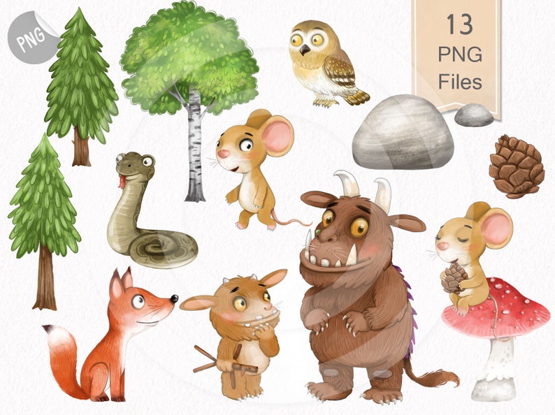 The Gruffalo Storybook Clipart Instant Download PNG File - Etsy Australia