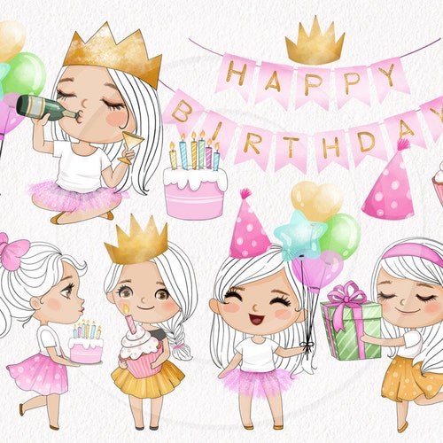 Cute Easter Girls Clipart Instant Download PNG File 300 Dpi - Etsy