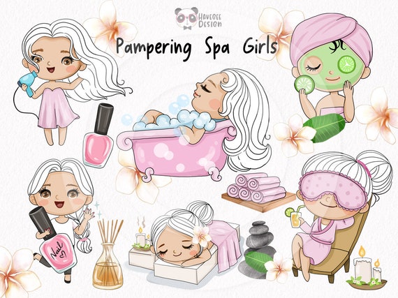 Pampering Spa Girls Clipart Instant Download PNG File 300 - Etsy UK