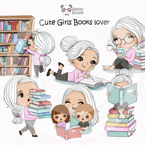 Cute Easter Girls Clipart Instant Download PNG File 300 Dpi - Etsy