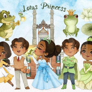 Lotus Princess Clipart Instant Download PNG File 300 Dpi - Etsy