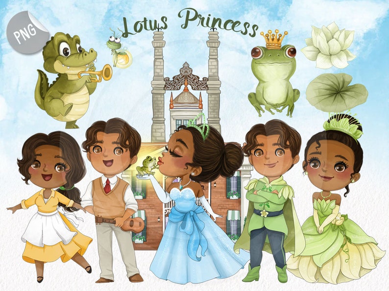 Lotus Princess Clipart Instant Download PNG File 300 Dpi - Etsy