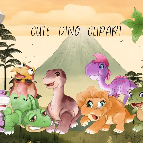 Dino Clipart - Etsy