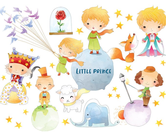 Cute Little Prince Clipart Instant Download PNG File 300 Dpi - Etsy