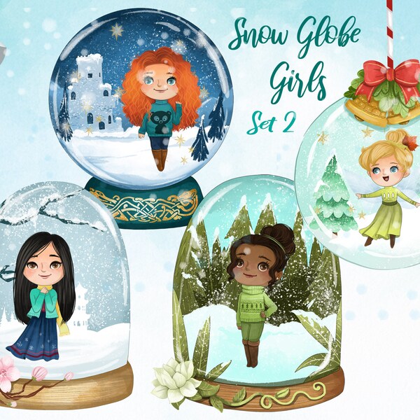 Snow Globes Clipart - Etsy