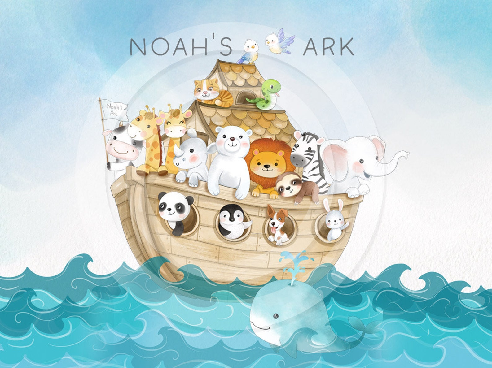 Noah's Ark Watercolor Bundle Clipart Set Instant Download - Etsy Australia