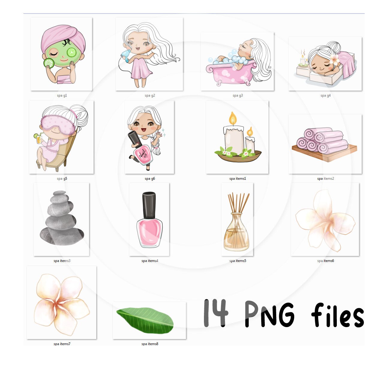 Pampering Spa Girls Clipart Instant Download PNG File 300 - Etsy UK