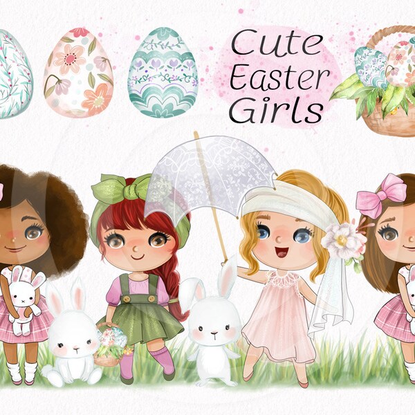 Cute Easter Clipart - Etsy