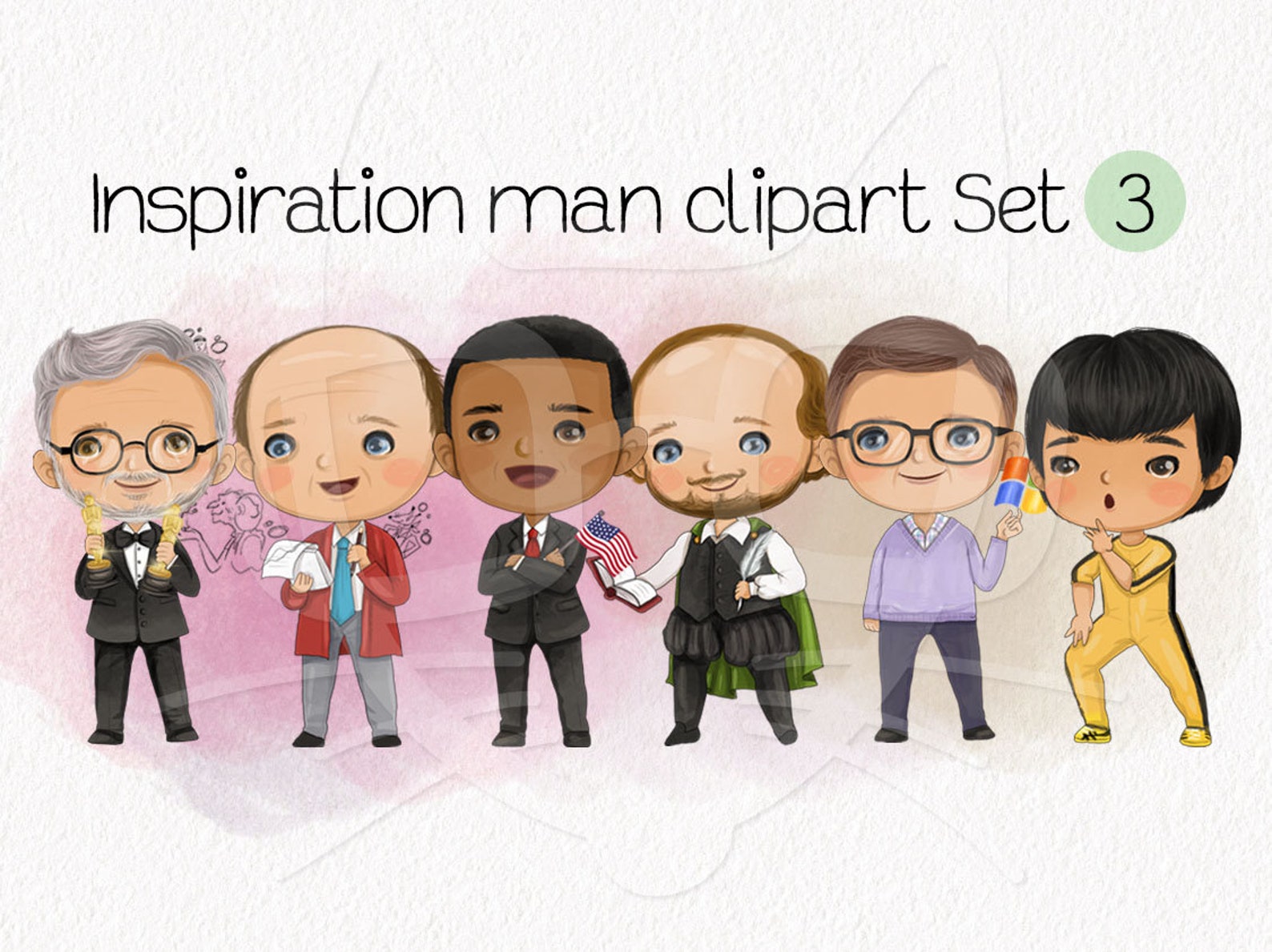 Inspired Man Clipart Set3 Instant Download PNG File 300 Dpi - Etsy