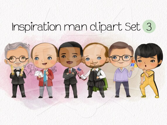 Inspired Man Clipart Set3 Instant Download PNG File 300 Dpi - Etsy