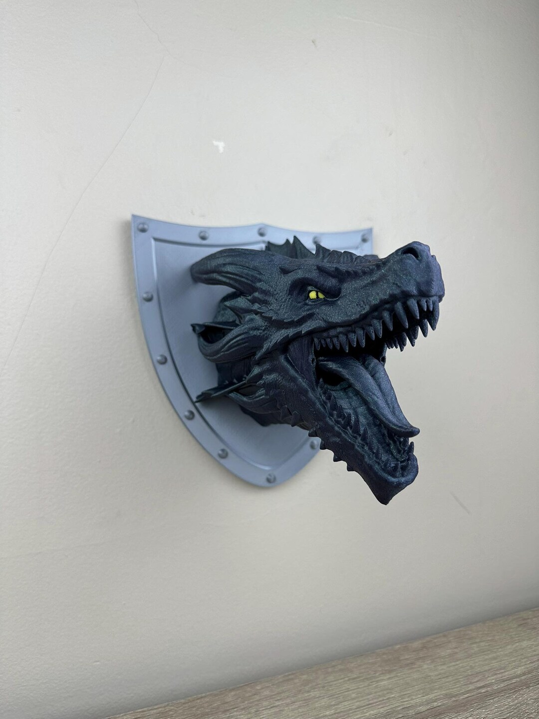 Dragon Head Wall Mount Trophy L Mythical Fantasy Wall Decor Unique 3D ...