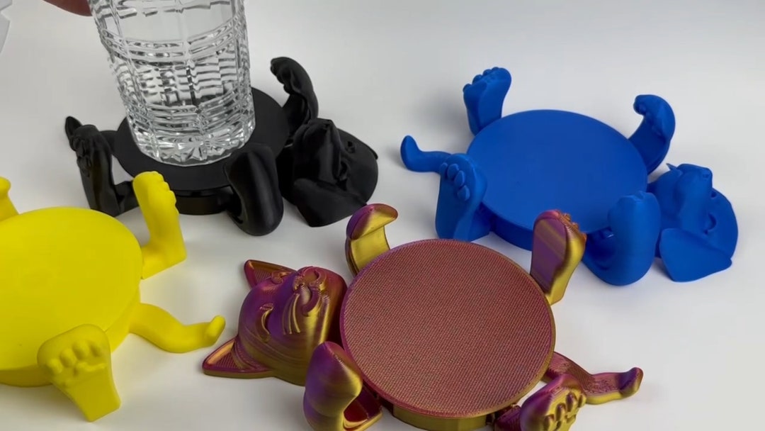 Cute Cat and Dog Mug Hugger Set: Self-adjusting Coasters Set - Etsy