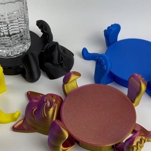 Cute Cat and Dog Mug Hugger Set: Self-adjusting Coasters Set - Etsy