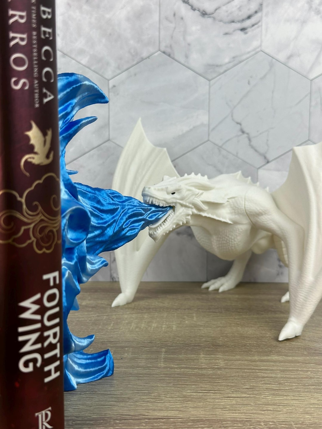 Dragon Breathing Fire Bookend/book Nook | Booktok Bookish Decor ...