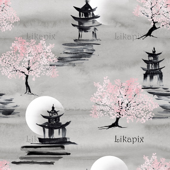 Cherry Blossoms Japanese Art Patterns Cherry Blossoms – Works