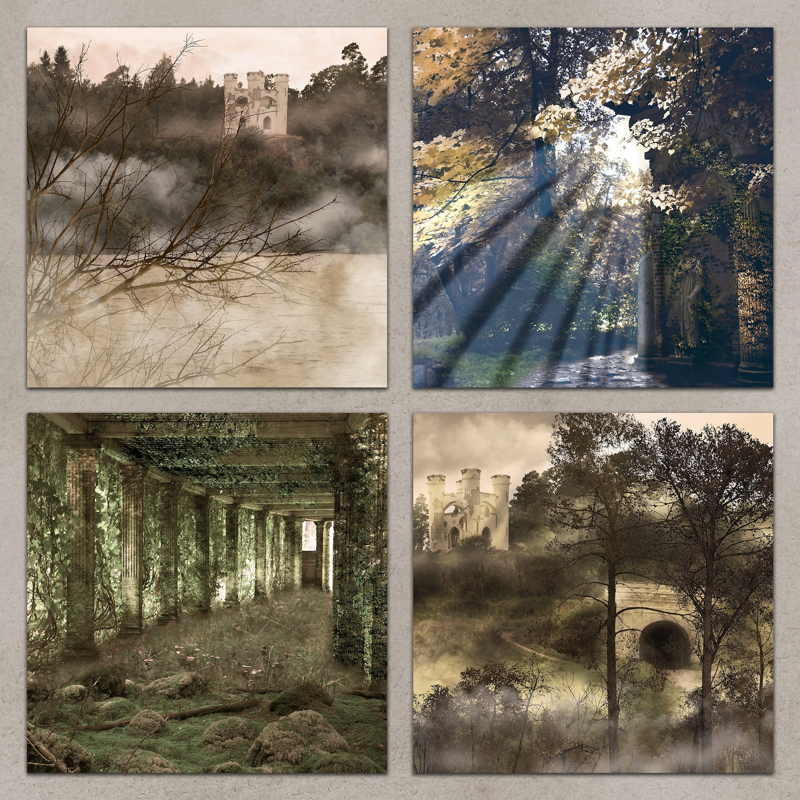 Lost Kingdom Ruins Scenery Backgrounds-instant Download. Forgotten Town ...