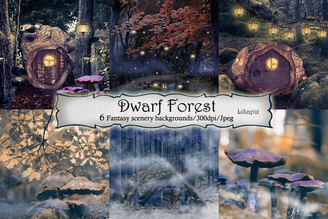 Dwarf Forest-instant Download. Enchanted Woodland Backgrounds. Fantasy ...