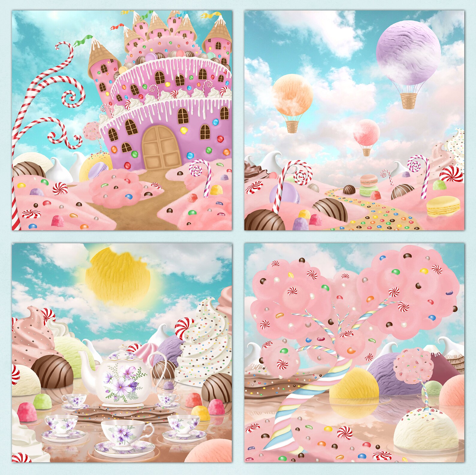 Candy Land Backgrounds-instant Download. Sweets World Landscape ...