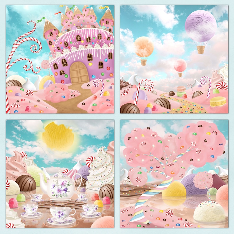 Candy Land Backgrounds-instant Download. Sweets World Landscape ...