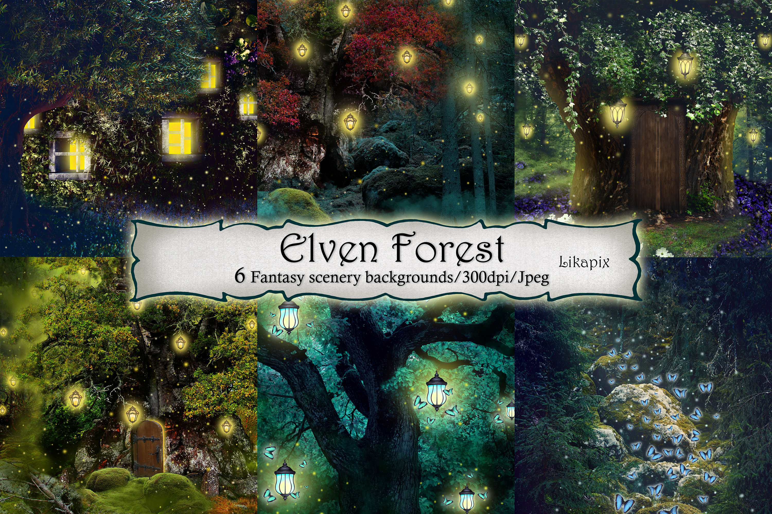 Elven Forest Background-instant Download. Magic Fairytale Printable ...