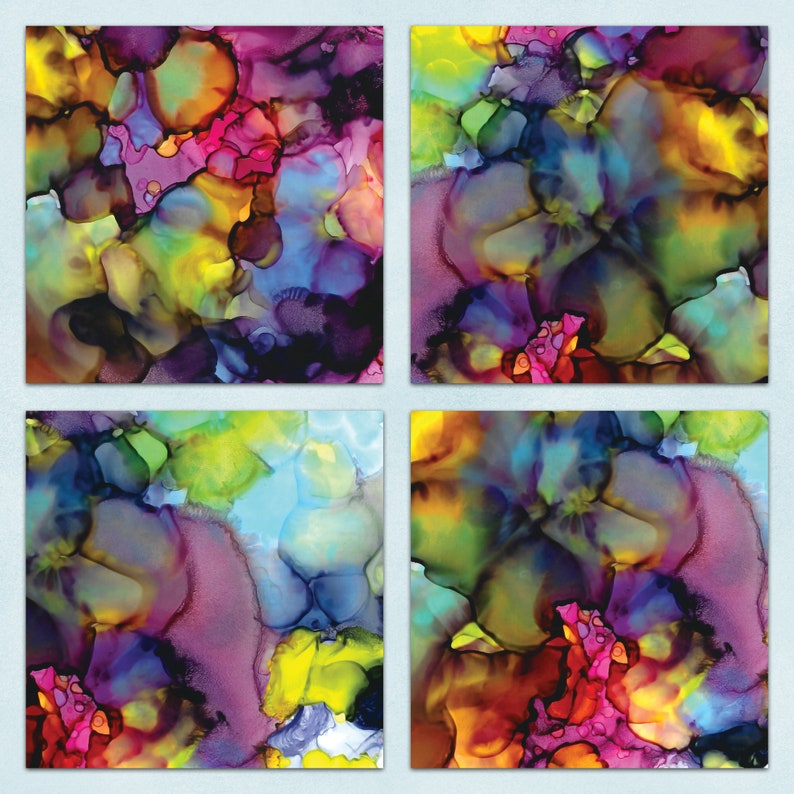Alcohol Ink Colorful Paper Set-instant Download, Rainbow Colors Digital ...