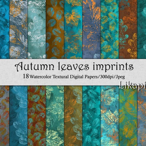 Watercolor Fall Digital Papers 12 Autumn Seamless Patterns - Etsy