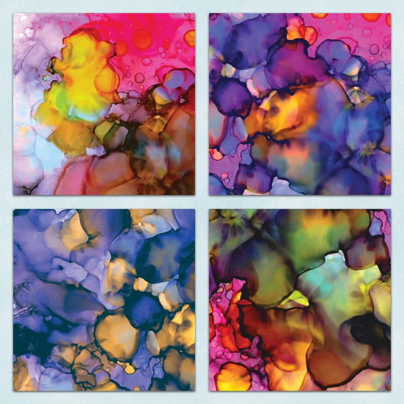 Alcohol Ink Colorful Paper Set-instant Download, Rainbow Colors Digital ...