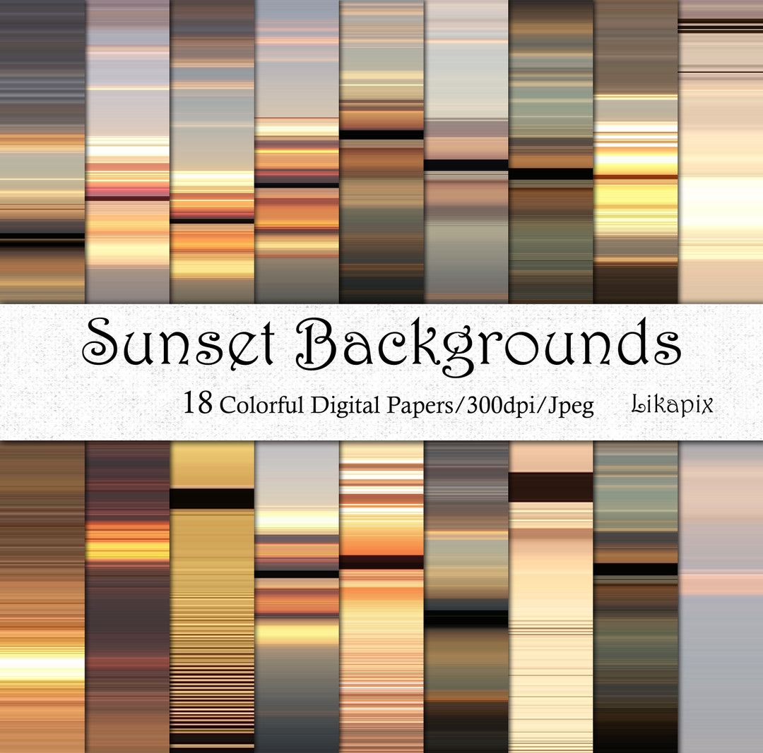 Sunset Backgrounds Digital Papers Summer Evening Sky View - Etsy