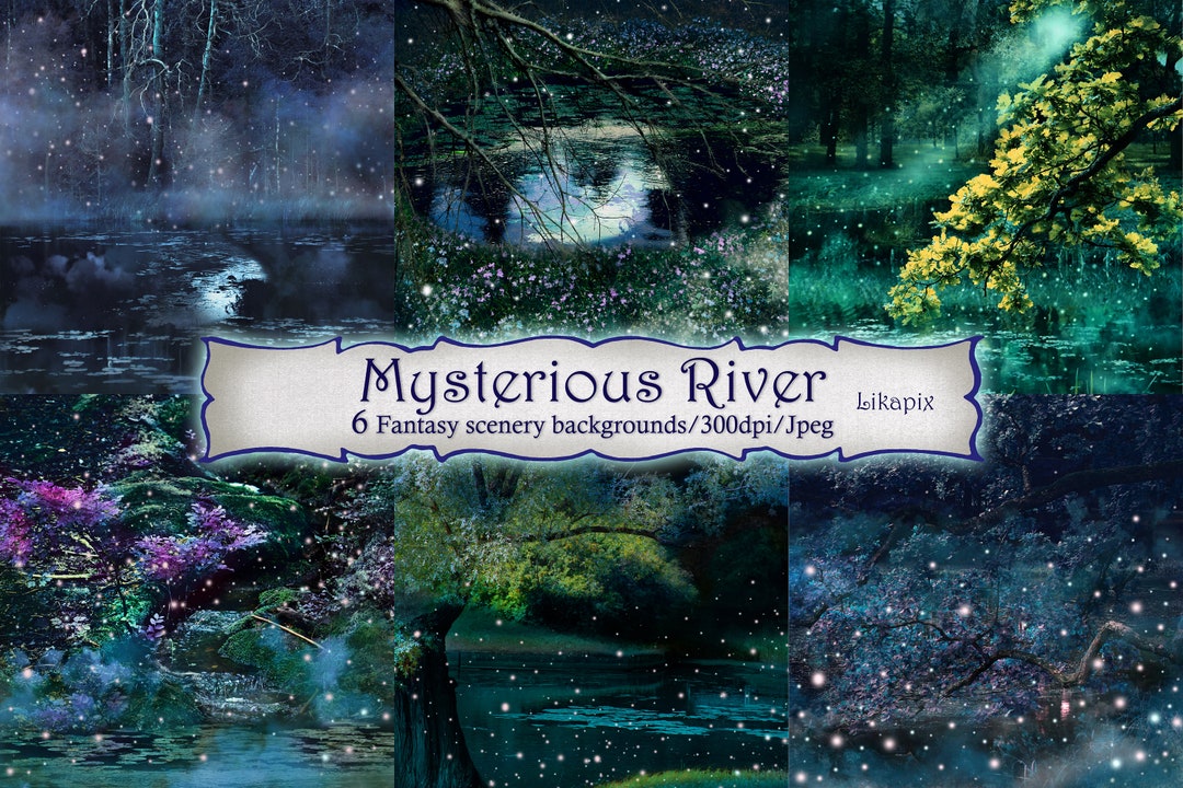 Mysterious River Fantasy Backgrounds-instant Download. Enchanted Forest ...