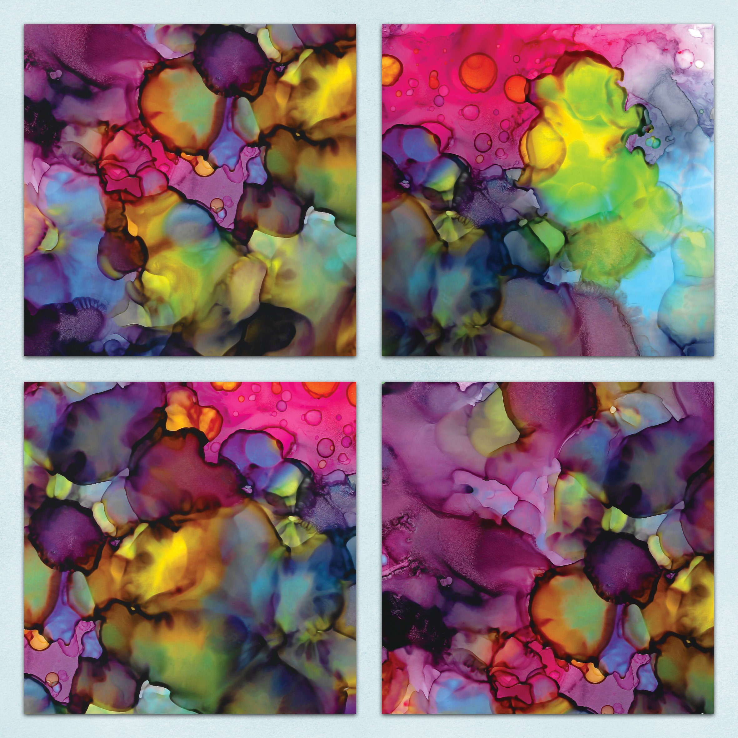 Alcohol Ink Colorful Paper Set-instant Download, Rainbow Colors Digital ...