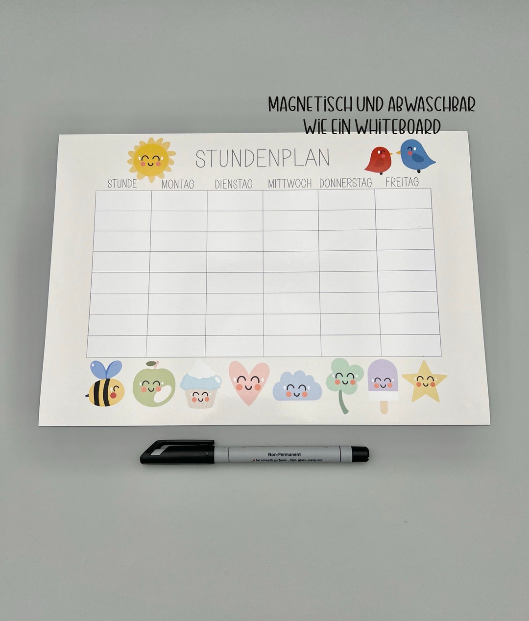Cute Timetable Magnetic Fridge Notes, School Child Gift, Writable ...