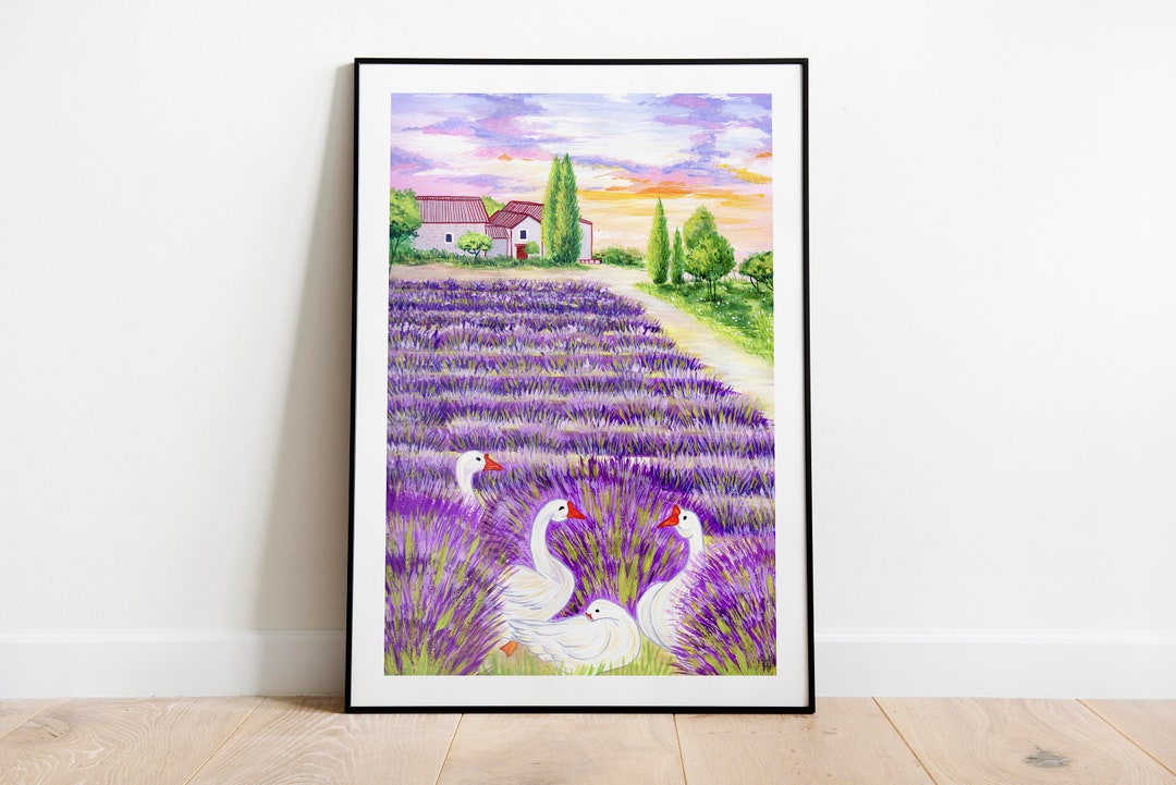 Lavender Field Print, Lavender Field Art, Lavender Field Wall Décor ...
