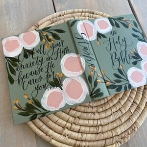 Hand Painted Bible | Custom Bible | Custom Wedding Bible | Gift for Her ...