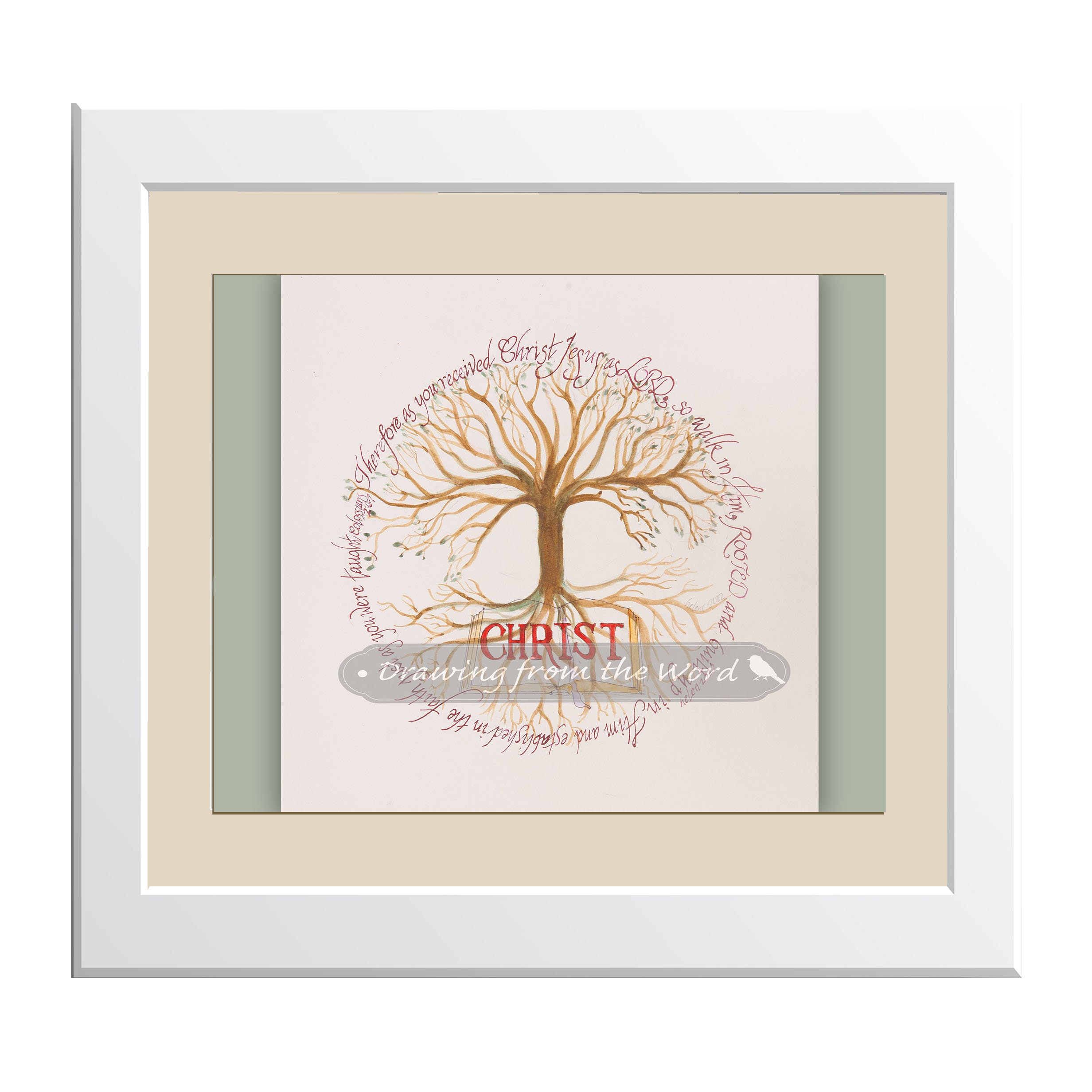 ROOTED in CHRIST 8x10 Watercolor and Calligraphy Scripture Art Based on ...