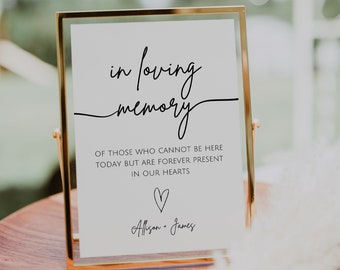 In Loving Memory Wedding Sign Template - Etsy