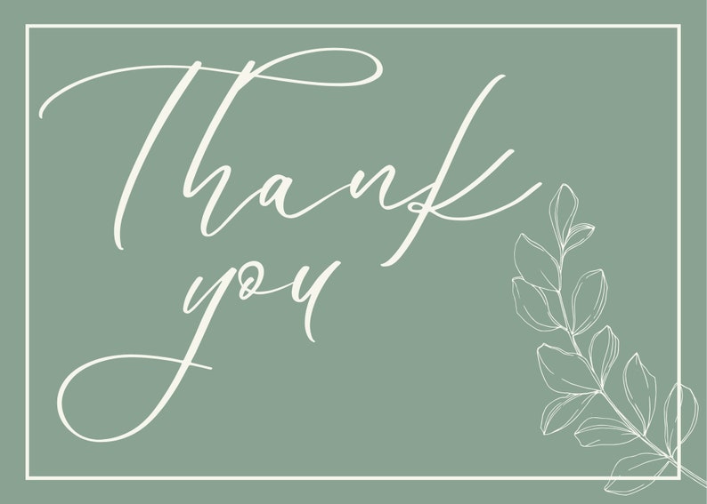 Thank You Card Template - Etsy