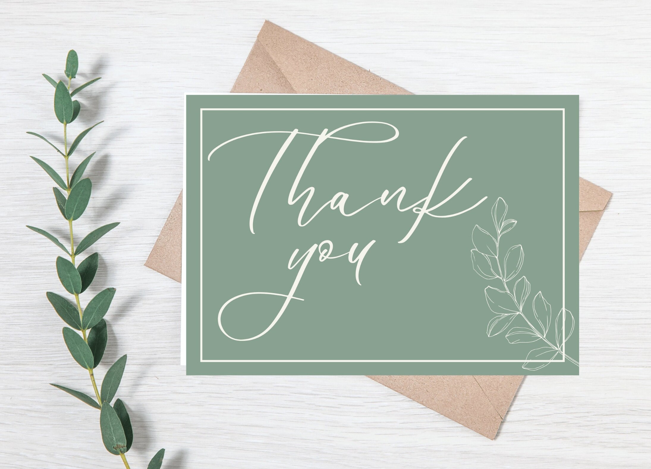 Thank You Card Template | Etsy