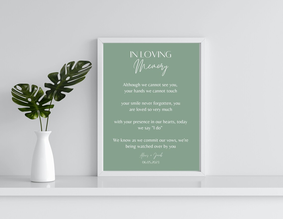 In Loving Memory Wedding Sign in Loving Memory Wedding Sign - Etsy