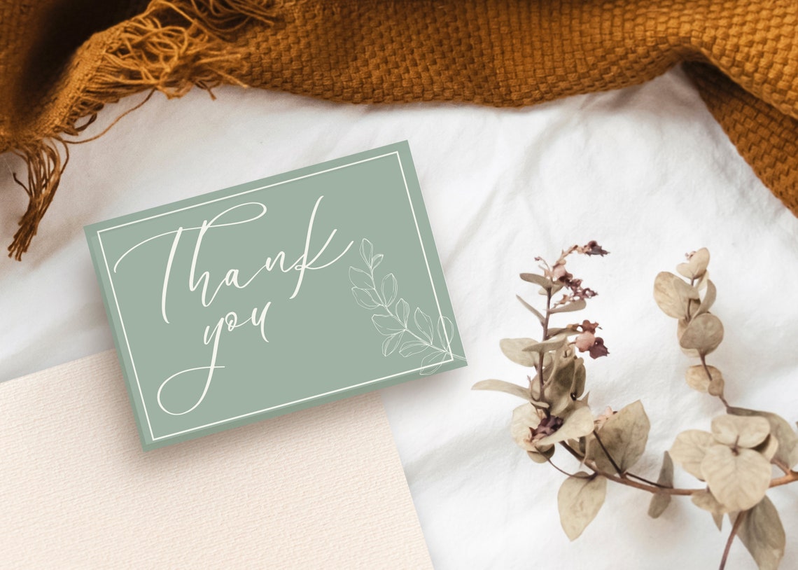 Thank You Card Template - Etsy